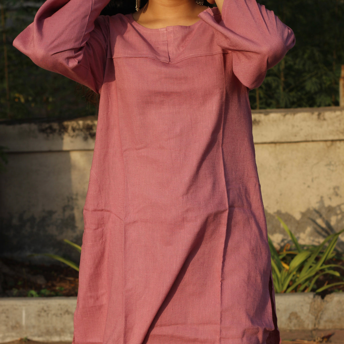 Dark Onion Pink Linen Co-ord Set – indiefabstore